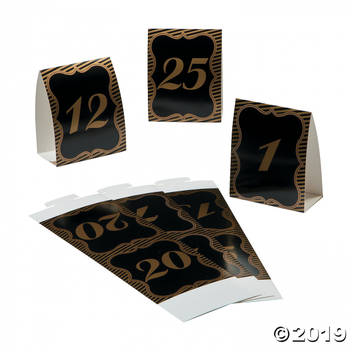 Black & Gold Table Numbers (1 Set(s)) | GlowUniverse.com