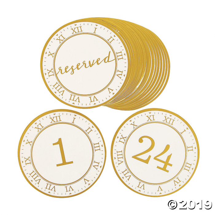 1 - 24 Clock Face Table Numbers (28 Piece(s)) | GlowUniverse.com