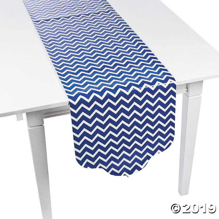 Blue Chevron & Polka Dot Table Runner (1 Piece(s)) | GlowUniverse.com