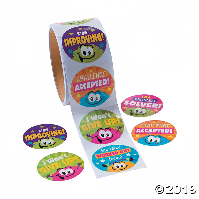 Growth Mindset Stickers (1 Roll(s)) | GlowUniverse.com