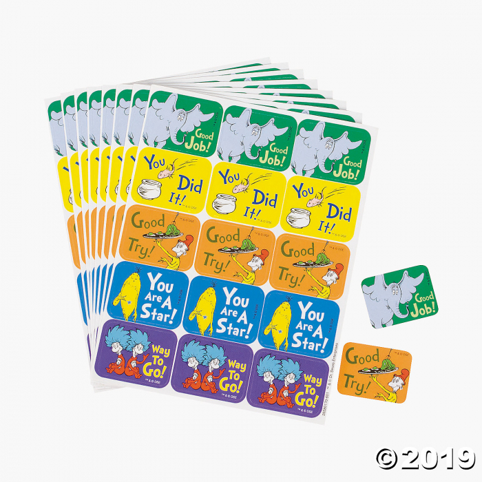 Dr. Seuss Character Success Stickers (8 Sheet(s)) | GlowUniverse.com