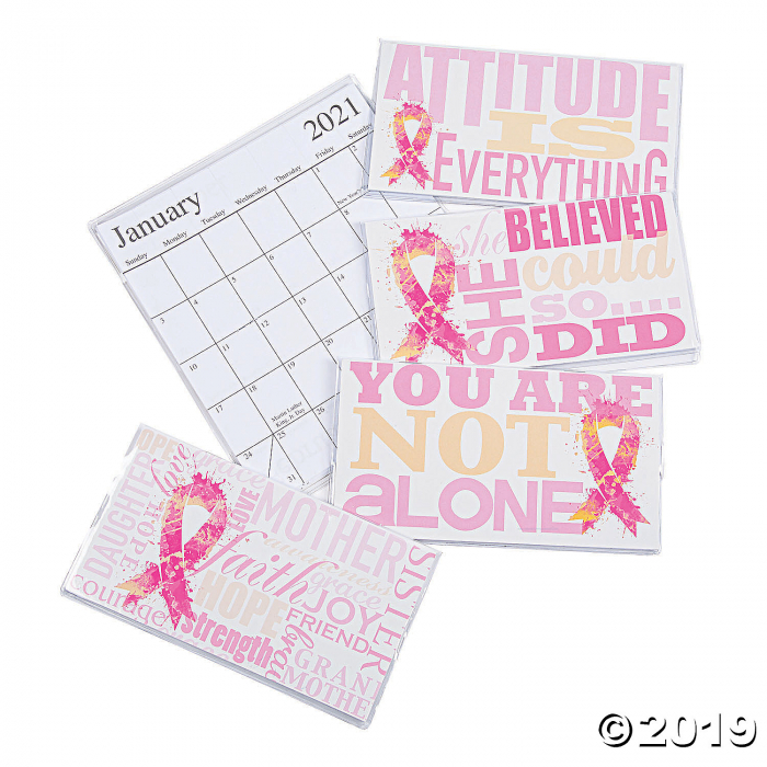 2020 - 2021 Pink Ribbon Pocket Calendars (Per Dozen) | GlowUniverse.com