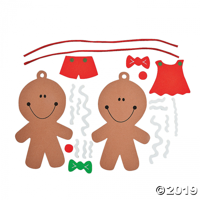 Big Head Gingerbread Christmas Ornament Craft Kit (Makes 12 ...