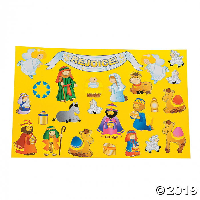 Nativity Advent Calendar Sticker Scenes (Makes 12) | GlowUniverse.com