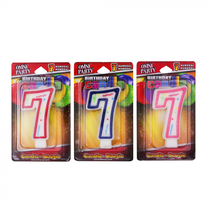 Number 7 Candles (Per 3 pack) | GlowUniverse.co.uk