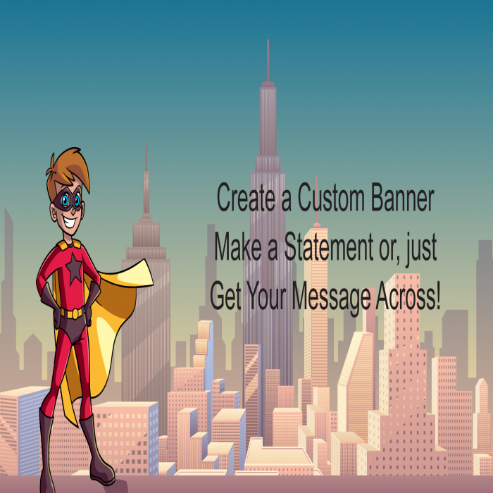Super Hero Custom Banner - 48 x 96 | GlowUniverse.com
