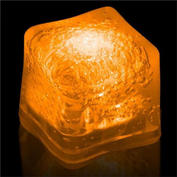 Orange LED Light-Up Ice Cubes (Per 12 pack) | GlowUniverse.com