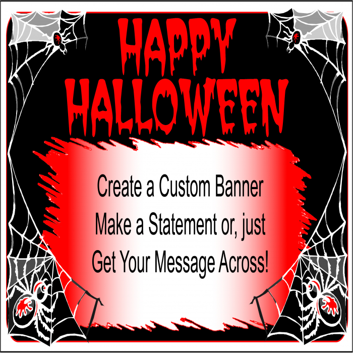 Halloween Spiders Custom Banner - 24 x 48 | GlowUniverse.com