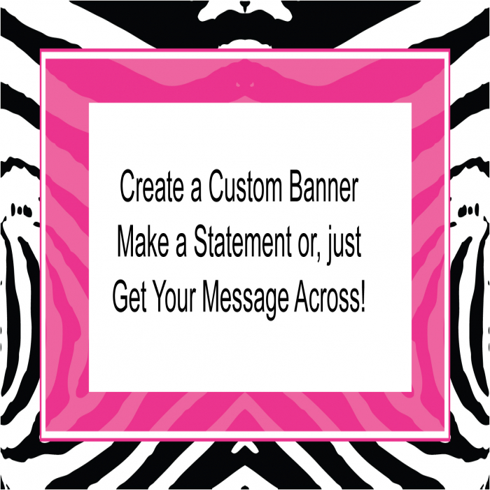 Pink Zebra Custom Banner - 48 x 96 | GlowUniverse.com