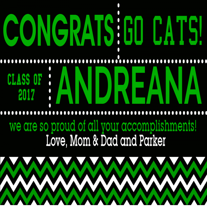 Green Chevron Graduation Custom Banner - 48 x 96 | GlowUniverse.com