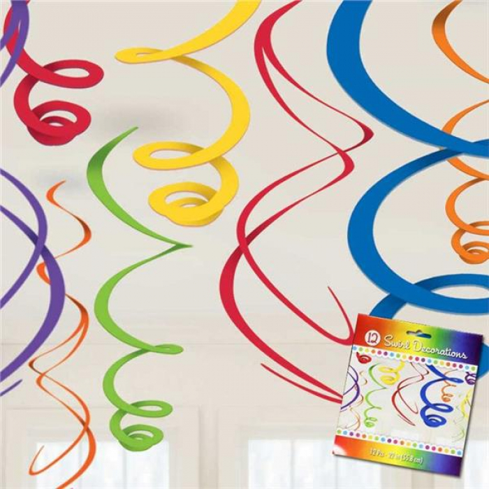 Primary Color Swirl Decorations | GlowUniverse.com