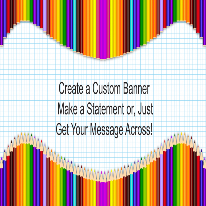 Colorful Pencils Custom Banner - 18 x 36 | GlowUniverse.com