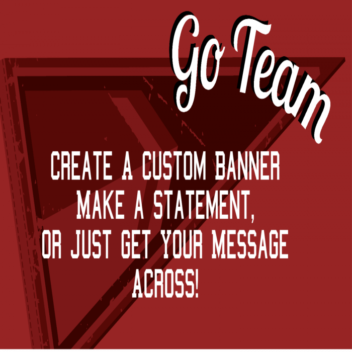 Red Go Team! Custom Banner - 24 x 48 | GlowUniverse.com