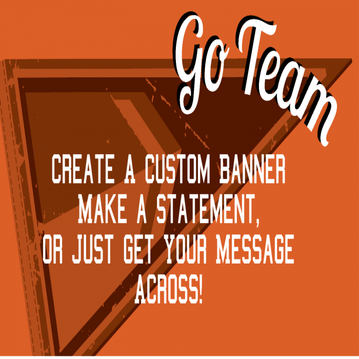 Orange Go Team! Custom Banner - 48 x 96 | GlowUniverse.com