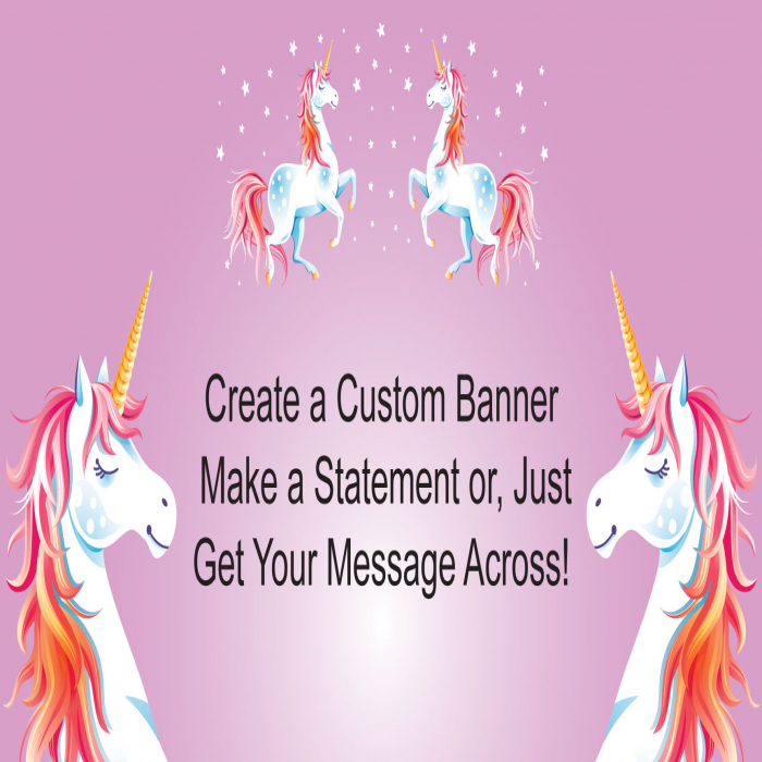 Unicorns Custom Banner - 12" X 24" | GlowUniverse.com