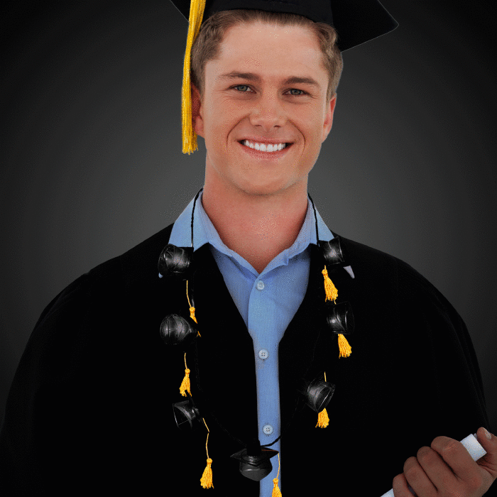 LED Black Graduation Caps Necklace | GlowUniverse.com