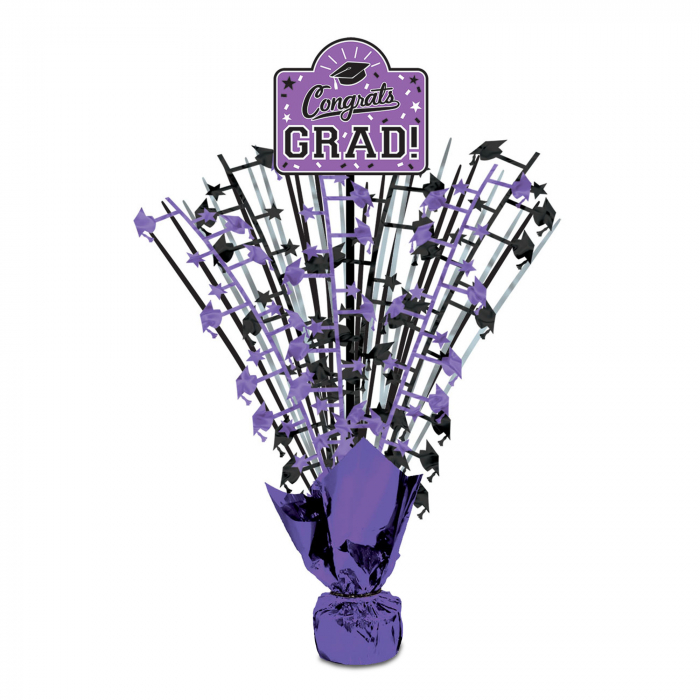 Purple Congrats Grad 18" Centerpiece | GlowUniverse.com