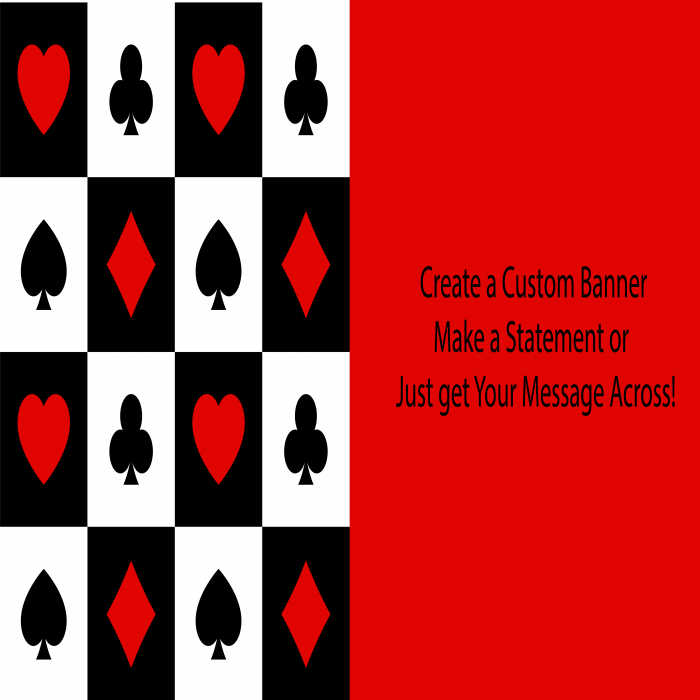 Card Party Custom Banner - 12" X 24" | GlowUniverse.com