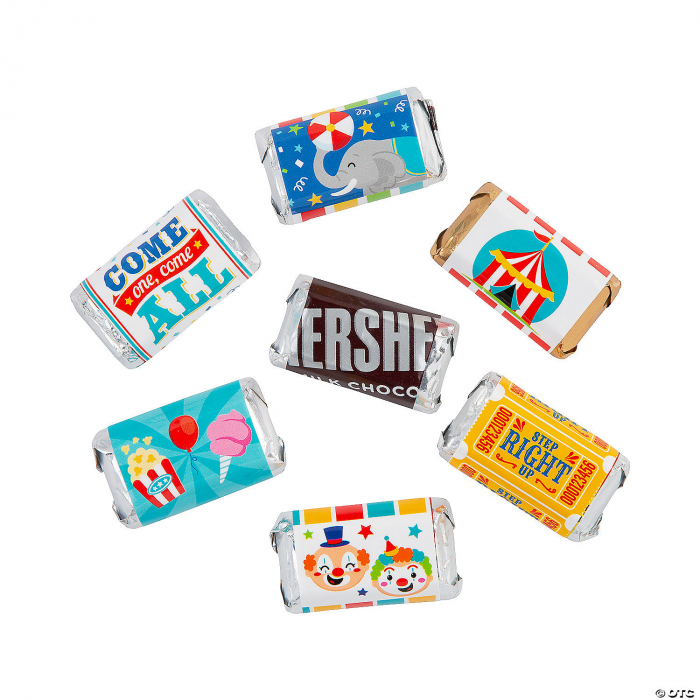 Carnival Mini Candy Bar Sticker Labels - 30 Pc. | GlowUniverse.com