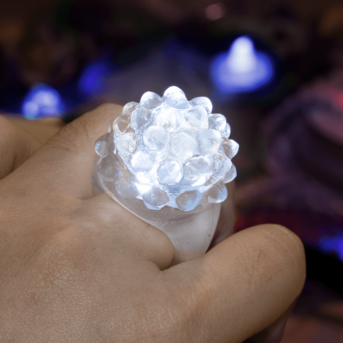 LED Flashing White Bumpy Ring | GlowUniverse.com