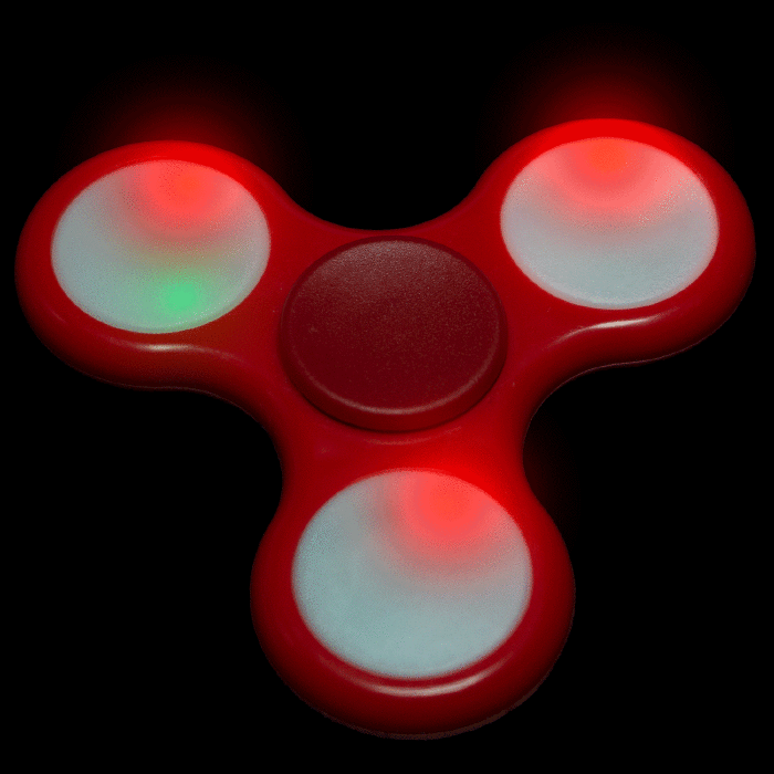 LED Light-Up Fidget Spinner - Red LED Light-Up Fidget Spinner - Red